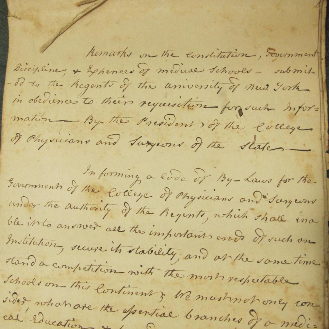 Library Acquires Manuscript of VP&S Founder Samuel Bard | Columbia ...