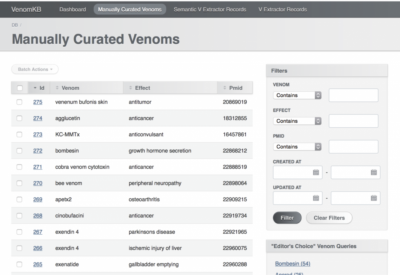 Data Scientists Create World’s First Therapeutic Venom Database ...