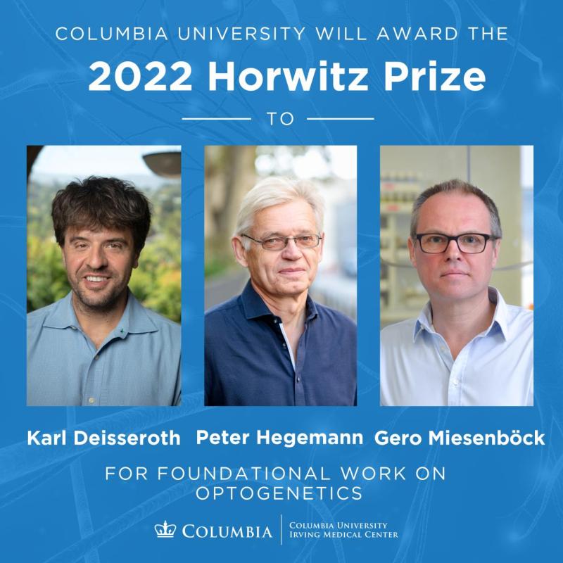 Karl Deisseroth, Peter Hegemann and Gero Miesenböck Awarded Horwitz ...